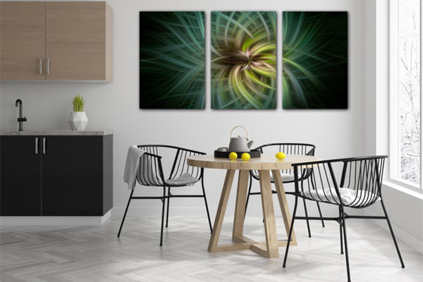 Zöld vonalak absztrakt Vászonkép - Vászonkép Nyomda