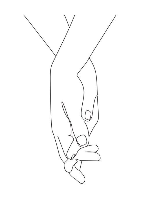 Egyvonalas rajz kezek - szett 1 2/3 - Vászonkép Nyomda